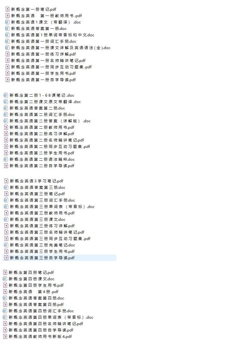 新概念英语 1-4册全套电子版下载 学生版教师版(含词汇) 百度云资源下载_学识课堂