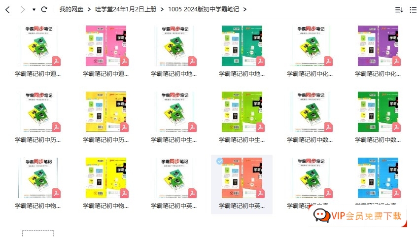 2024版初中学霸笔记（全科全系列）PDF电子版文档 百度网盘下载_学识课堂